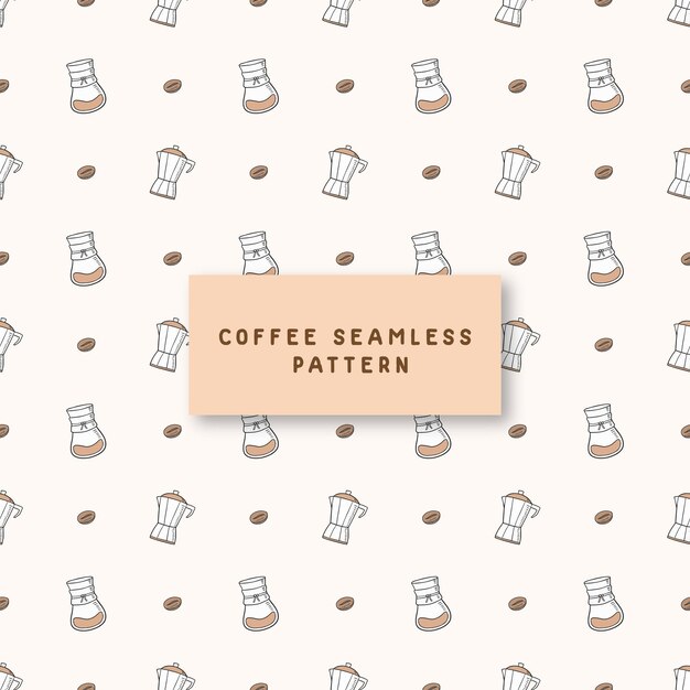 Premium Vector | Hand drawn coffee seamless pattern backgroun Premium Vector | Hand drawn coffee seamless pattern backgroun