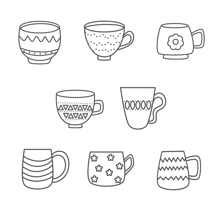 Premium Vector Hand Drawn Cup Doodle Collection