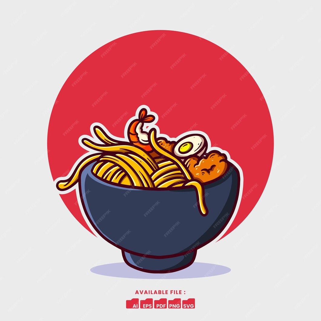 Premium Vector | Hand drawn cute cartoon ramen illustration Premium Vector | Hand drawn cute cartoon ramen illustration