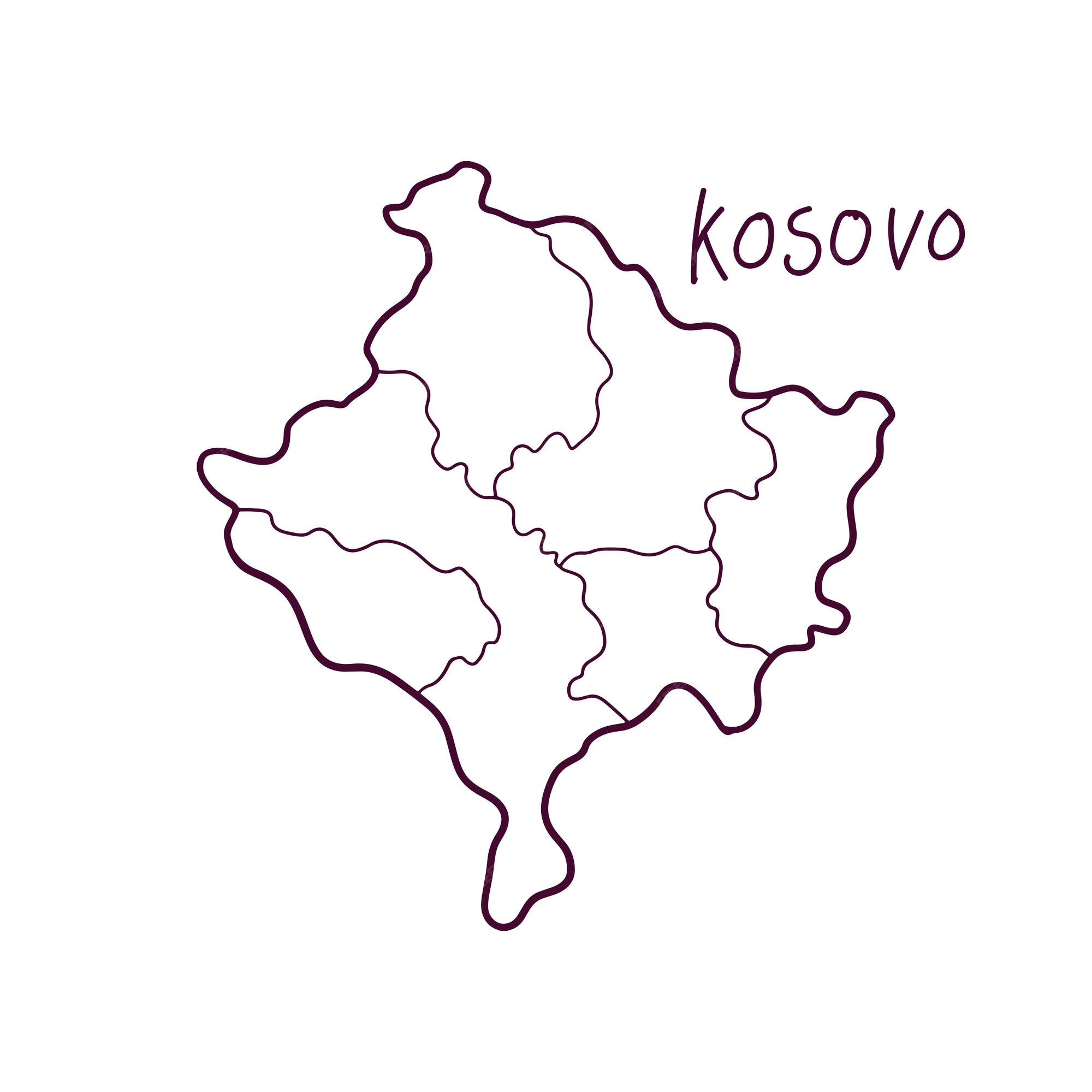Premium Vector Hand Drawn Doodle Map Of Kosovo Vector Illustration