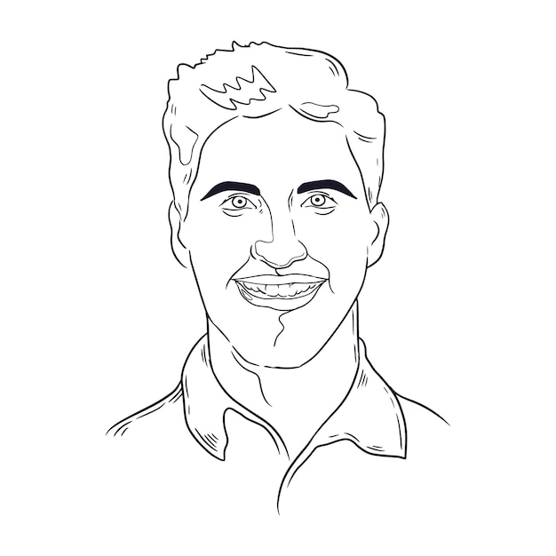 Premium Vector Hand Drawn Face Drawing Illustration