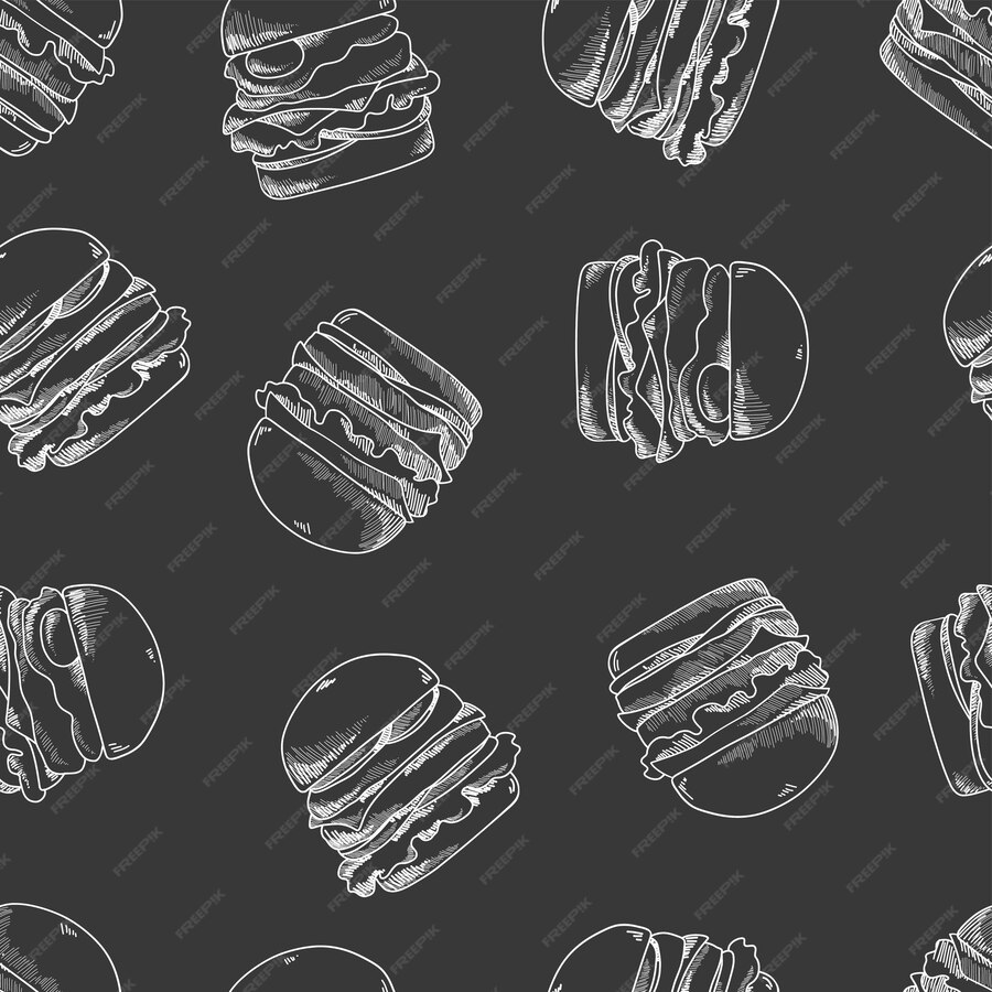 Premium Vector | Hand drawn fast food seamless pattern fast food vector ... Premium Vector | Hand drawn fast food seamless pattern fast food vector ...