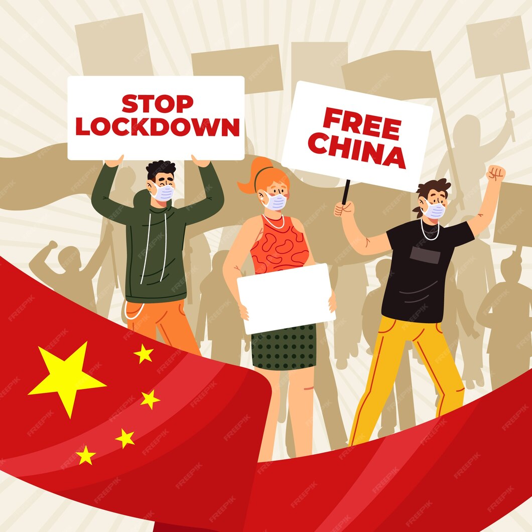 Premium Vector | Hand drawn flat people holding banners china protests ... Premium Vector | Hand drawn flat people holding banners china protests ...