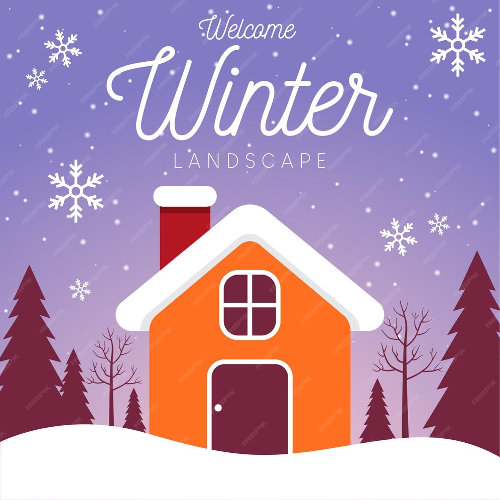Premium Vector | Hand drawn flat winter bakcground Premium Vector | Hand drawn flat winter bakcground