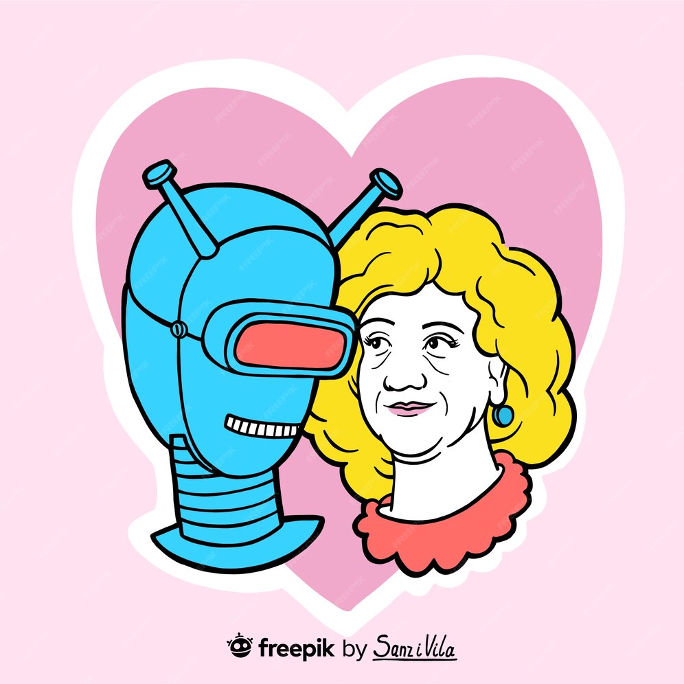 Premium Vector Hand Drawn Futuristic Love Illustration