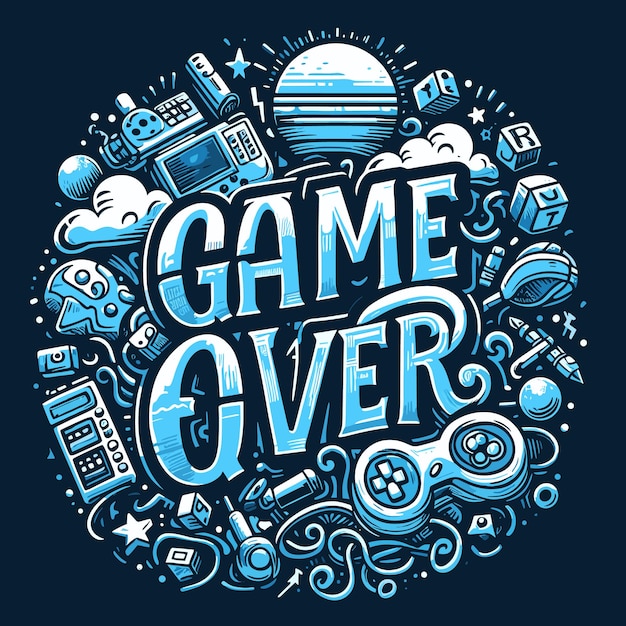 Premium Vector | Hand drawn Game over lettering Premium Vector | Hand drawn Game over lettering