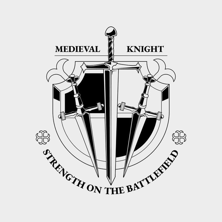 Premium Vector | Hand drawn medieval knight badge Premium Vector | Hand drawn medieval knight badge