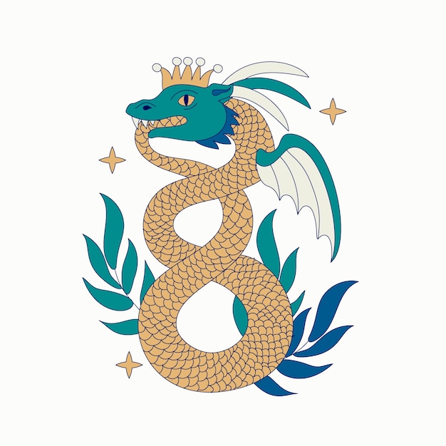 Free Vector | Hand drawn ouroboros illustration Free Vector | Hand drawn ouroboros illustration