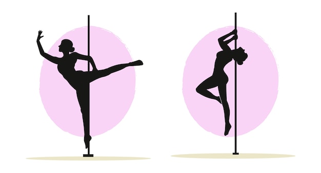 Premium Vector Hand Drawn Pole Dancer Silhouette