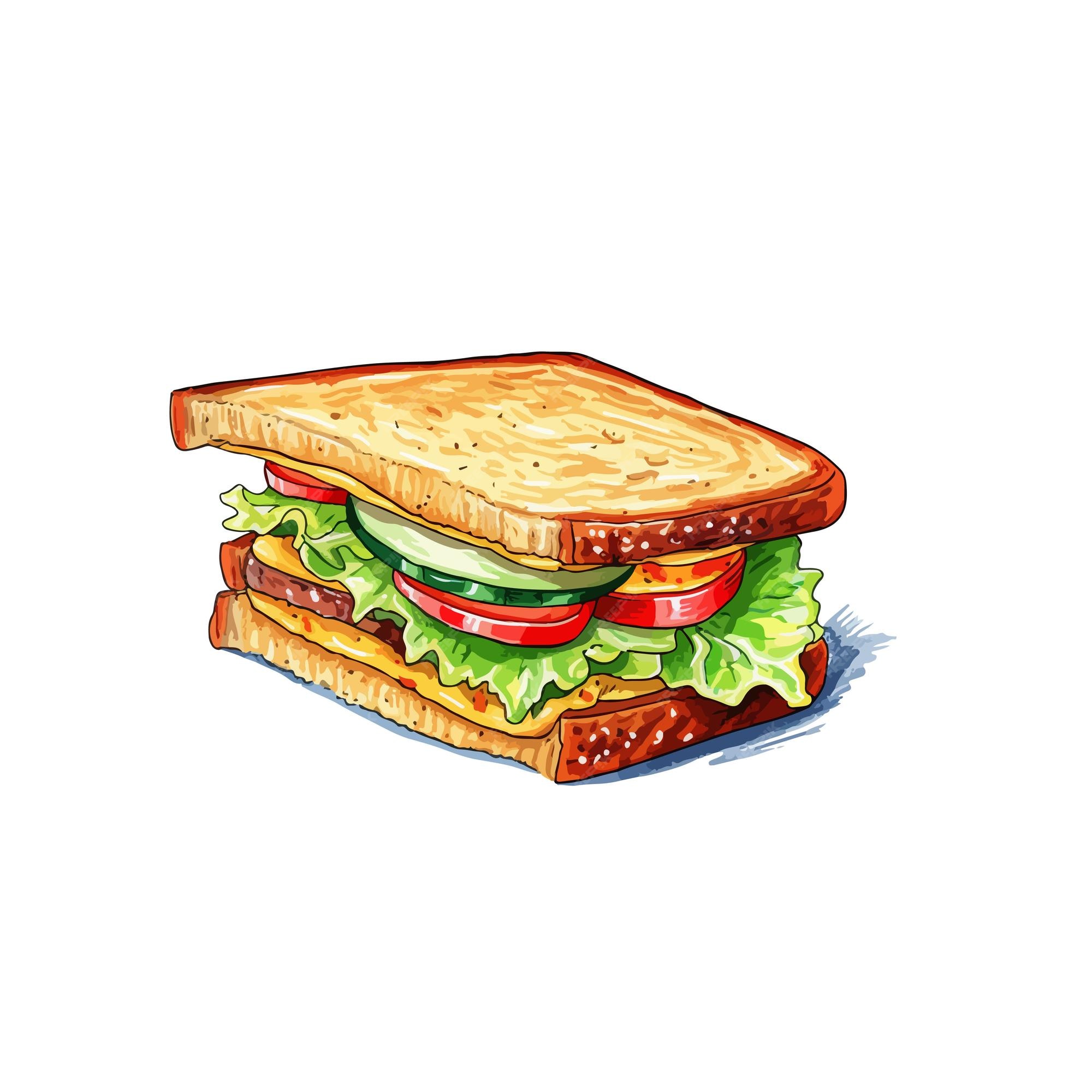Premium Vector | Hand drawn sandwich illustration Premium Vector | Hand drawn sandwich illustration