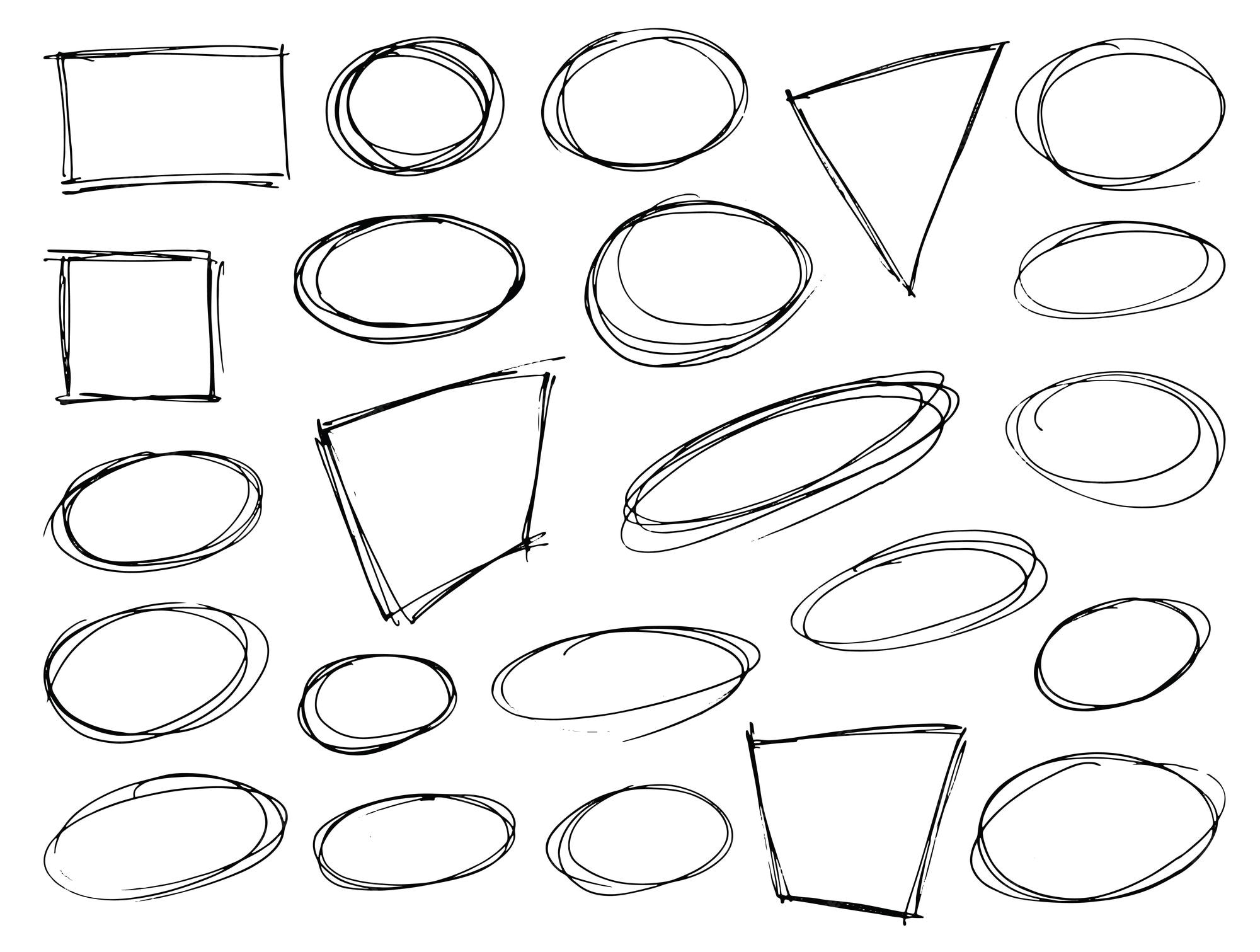 Premium Vector | Hand Drawn Scribble Shapes Premium Vector | Hand Drawn Scribble Shapes