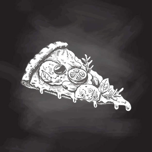 Premium Vector | Hand drawn sketch style pizza slice isolated on ... Premium Vector | Hand drawn sketch style pizza slice isolated on ...