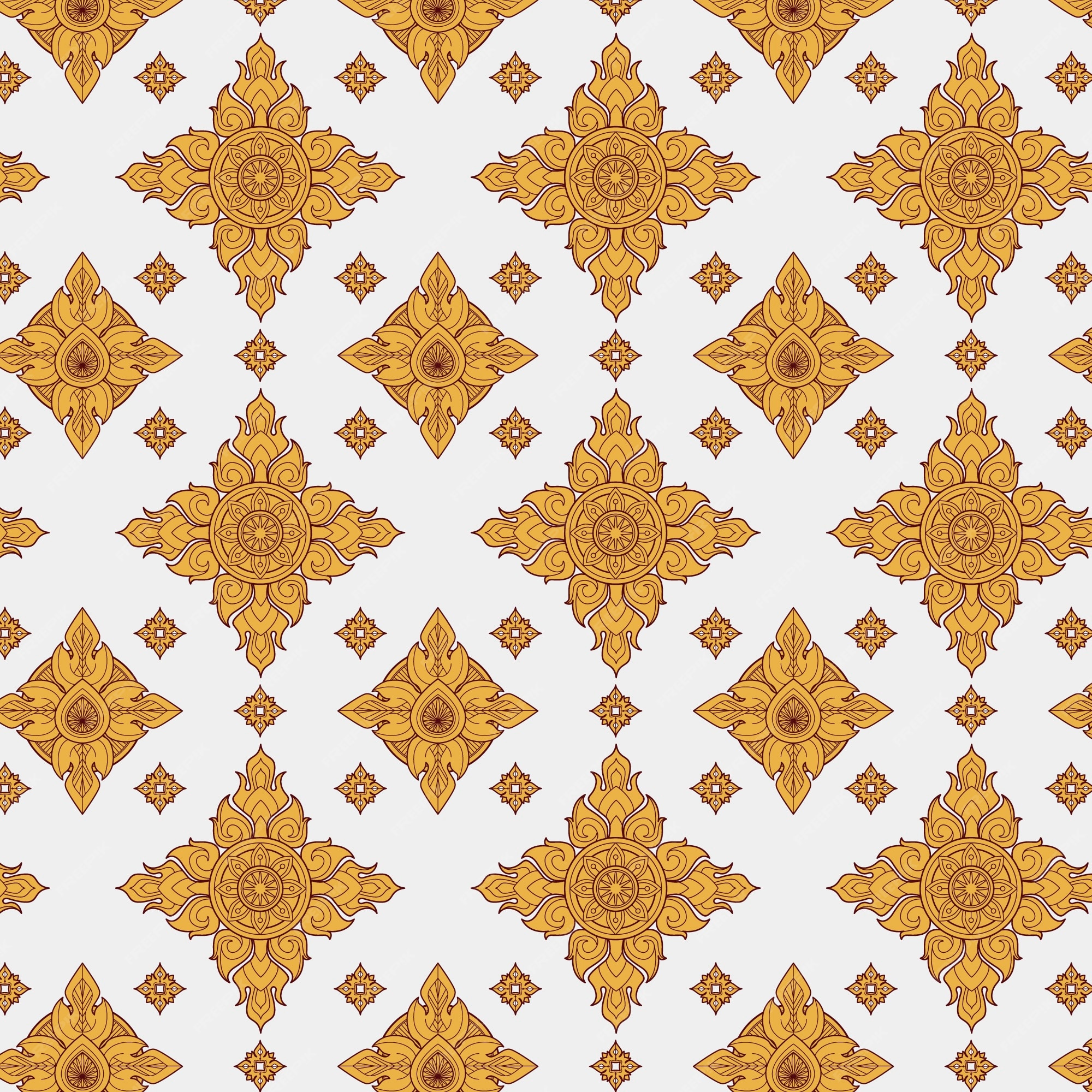 Premium Vector | Hand drawn thai pattern design Premium Vector | Hand drawn thai pattern design
