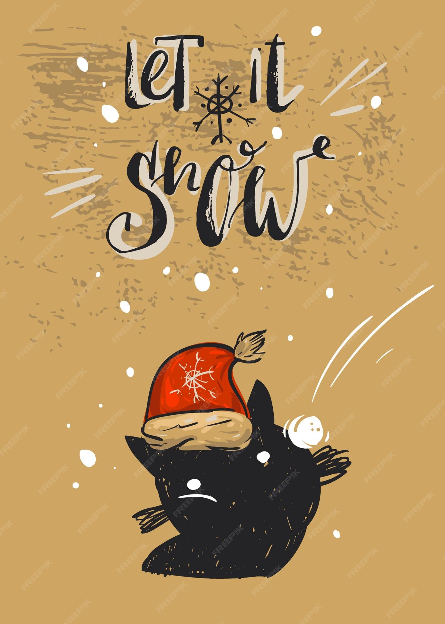 Premium Vector | Hand drawn vector abstract merry christmas greeting ... Premium Vector | Hand drawn vector abstract merry christmas greeting ...