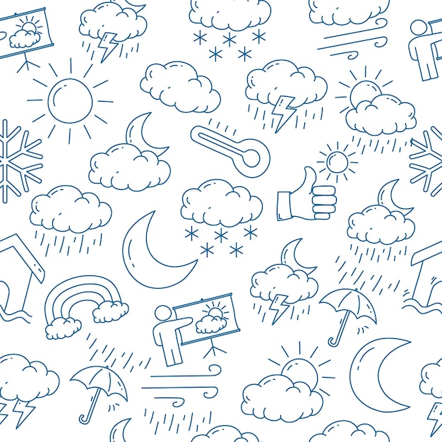 Premium Vector | Hand drawn weather seamless pattern seamless pattern ... Premium Vector | Hand drawn weather seamless pattern seamless pattern ...