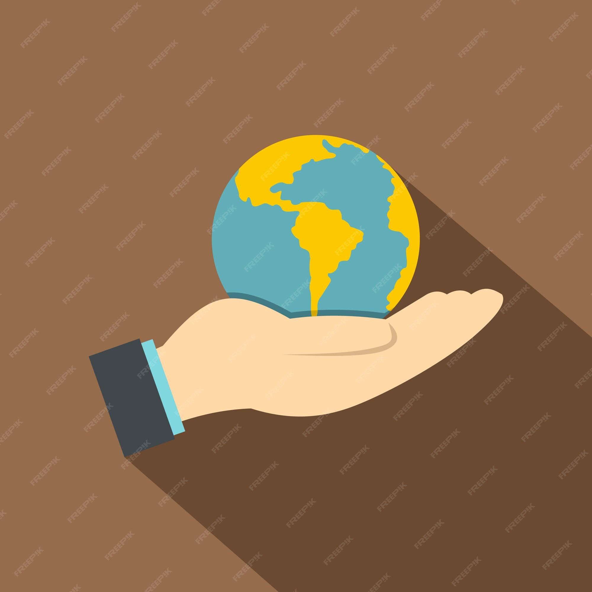 Premium Vector | Hand holding globe icon. flat illustration of hand ... Premium Vector | Hand holding globe icon. flat illustration of hand ...