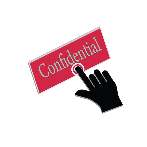 Premium Vector | Hand mouse cursor clicks the confidential button ... Premium Vector | Hand mouse cursor clicks the confidential button ...