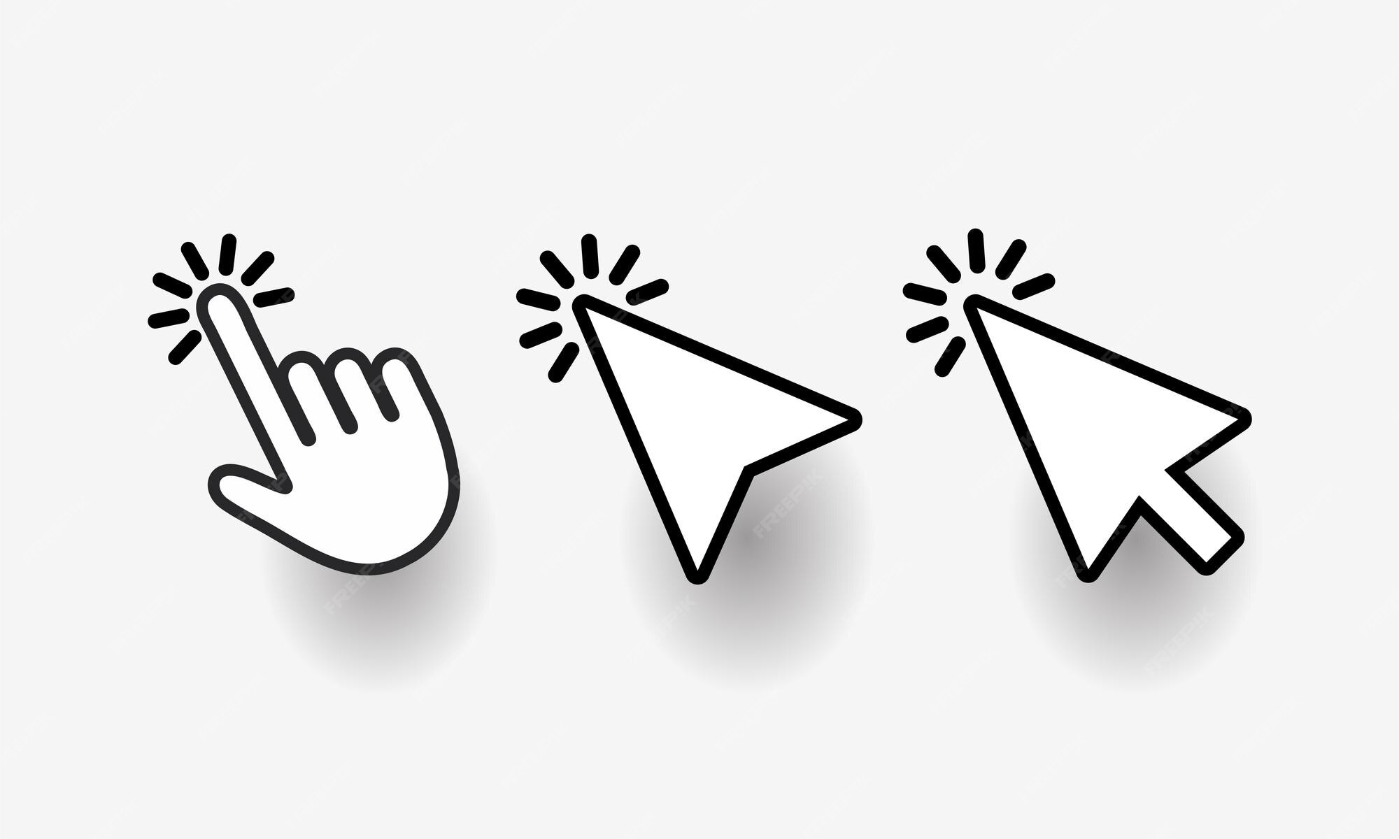 Premium Vector | Hand pointer icons Pointer click Cursor icon Clicking finger Computer mouse click