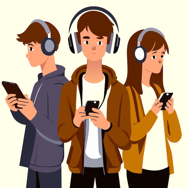 Premium Vector | Handdrawn gen z lifestyle with gadgets Premium Vector | Handdrawn gen z lifestyle with gadgets