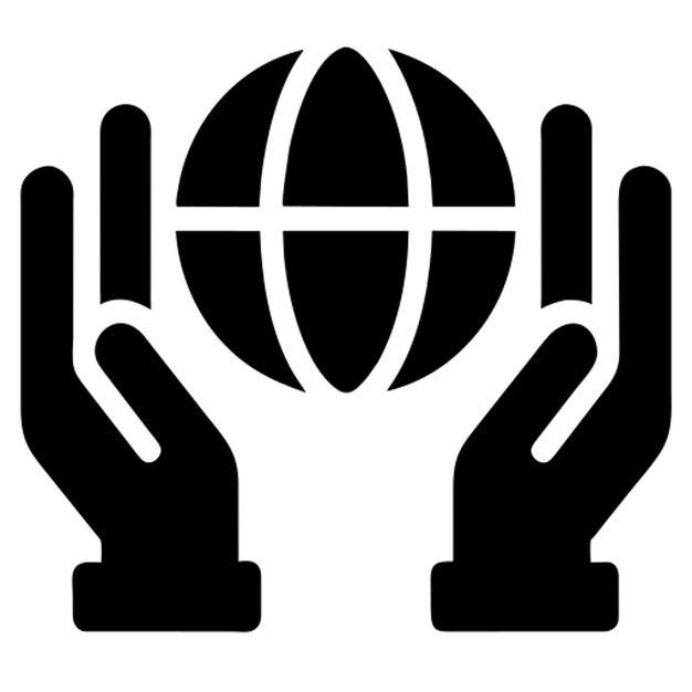 Premium Vector | Hands hold world pictogram Premium Vector | Hands hold world pictogram