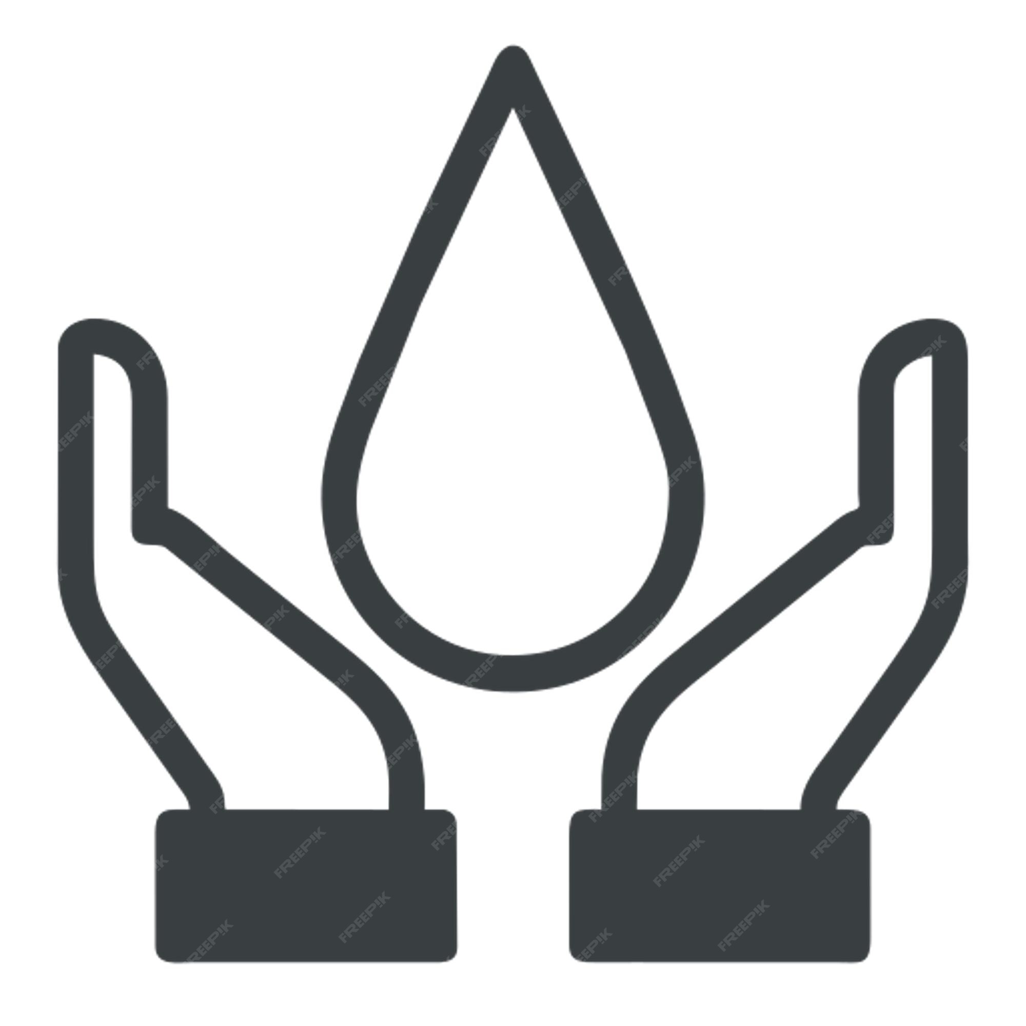 Premium Vector Hands Holding Water Drop Pictogram