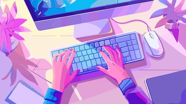 Hands on Keyboard and Mouse Computer Hardware | Premium AI-generated vector Hands on Keyboard and Mouse Computer Hardware | Premium AI-generated vector