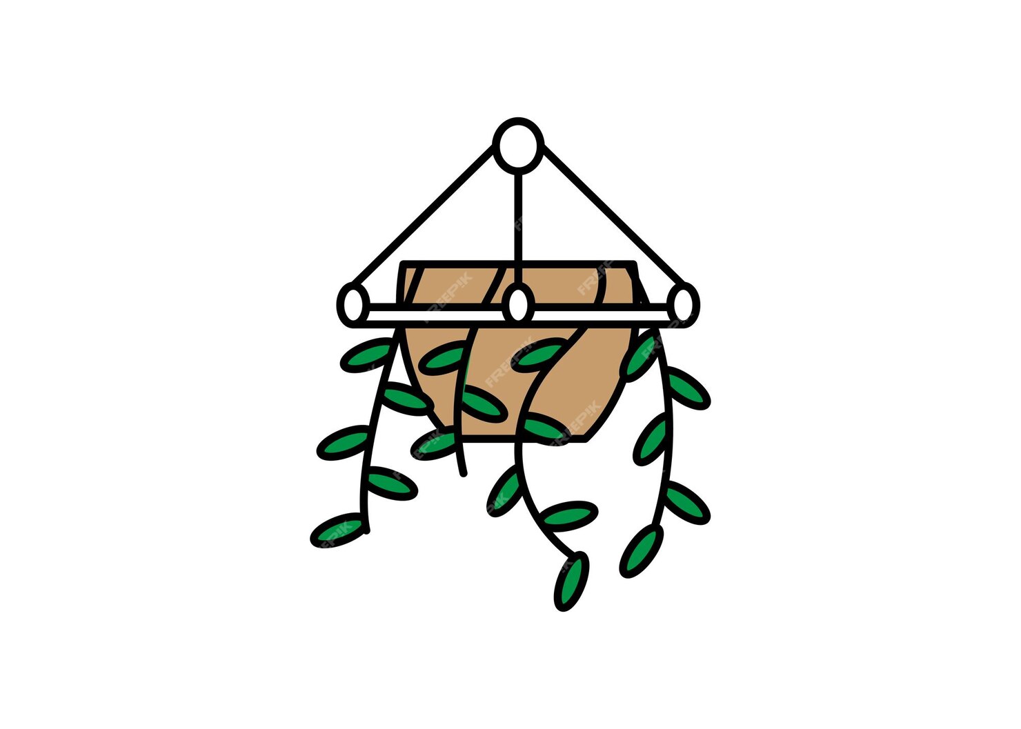 Premium Vector | Hanging plant pot icon logo design template vector ... Premium Vector | Hanging plant pot icon logo design template vector ...