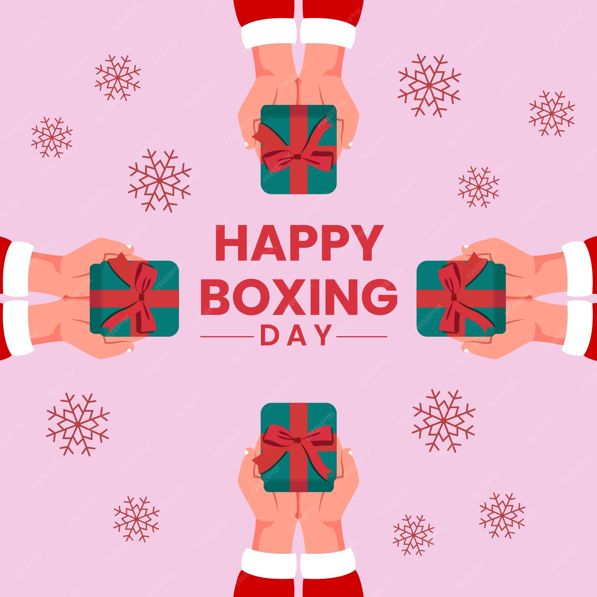 Premium Vector Happy Boxing Day T Holding Hand Background Design