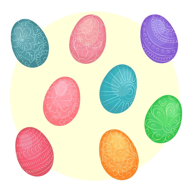 Premium Vector | Happy easter colored vector easter eggs set of easter ... Premium Vector | Happy easter colored vector easter eggs set of easter ...