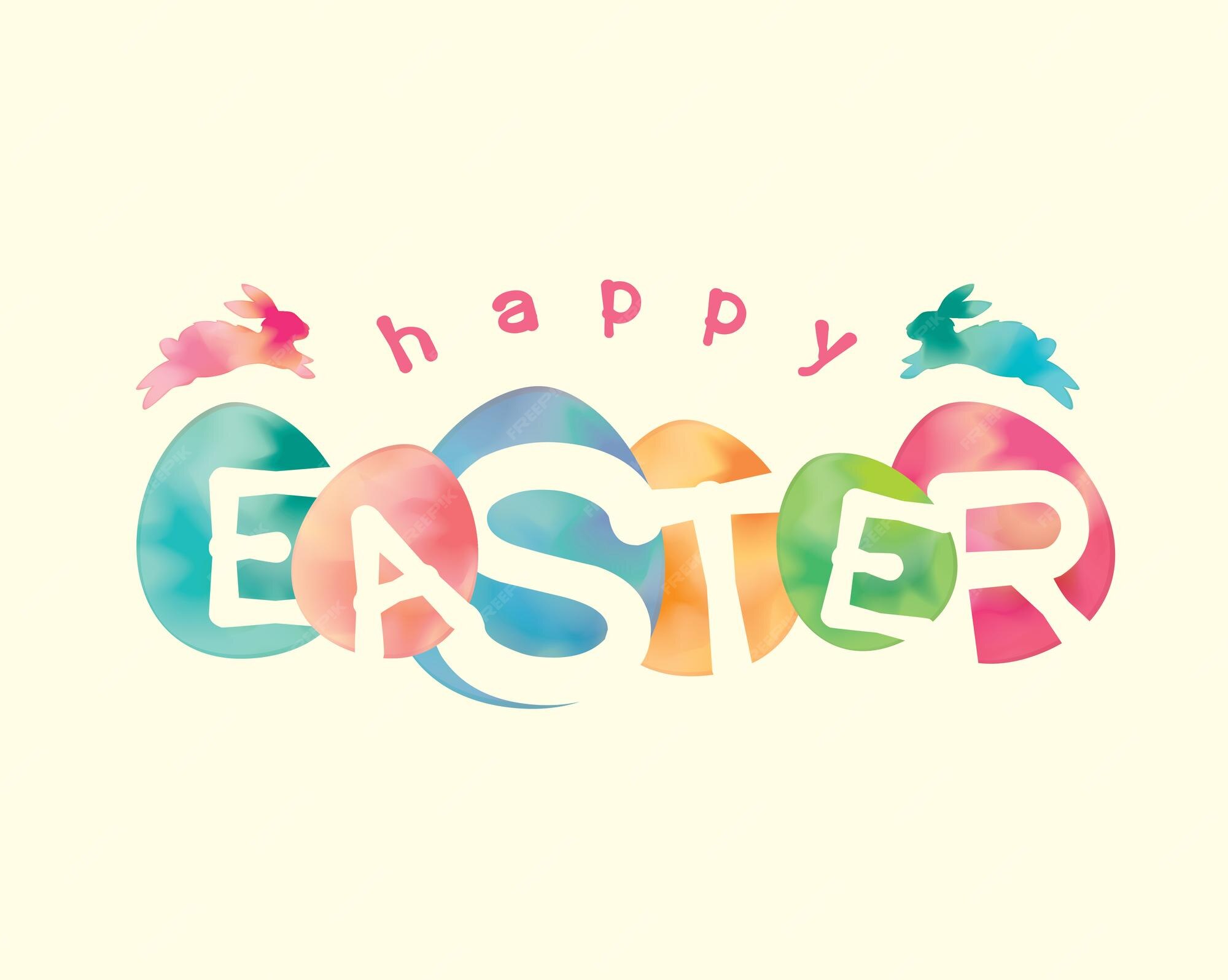 Premium Vector Happy Easter Lettering Background