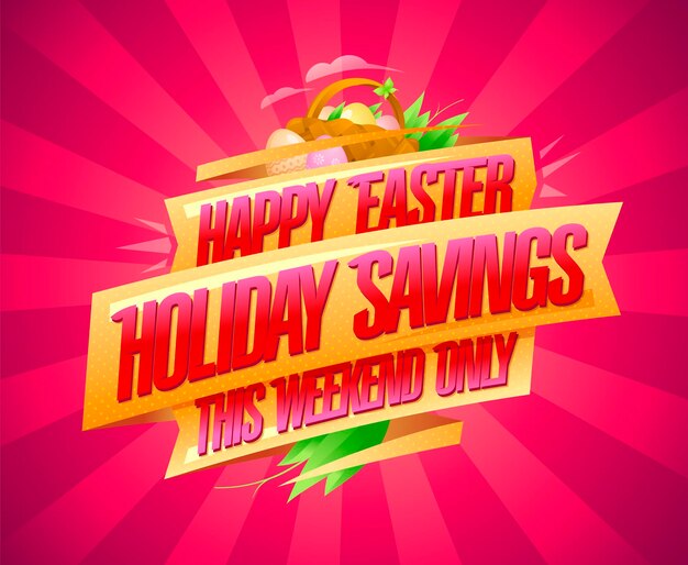 Premium Vector | Happy easter sale web banner holiday savings Premium Vector | Happy easter sale web banner holiday savings
