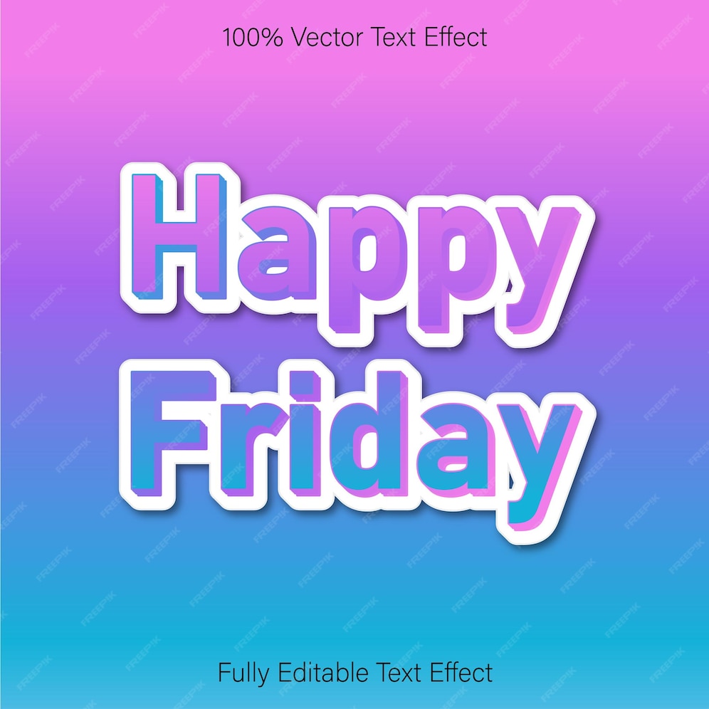Premium Vector | Happy friday text effect Premium Vector | Happy friday text effect