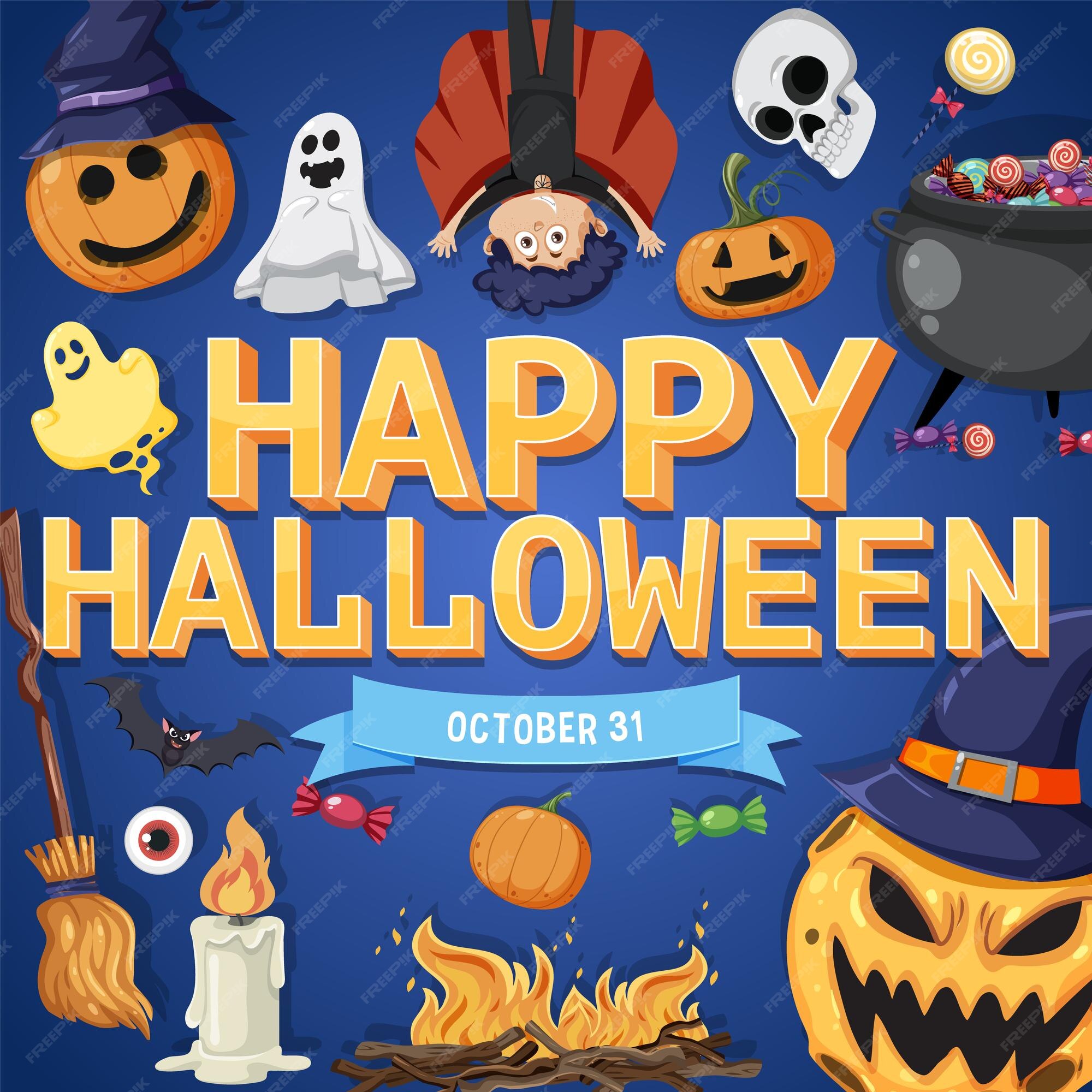 Premium Vector | Happy halloween poster template Premium Vector | Happy halloween poster template