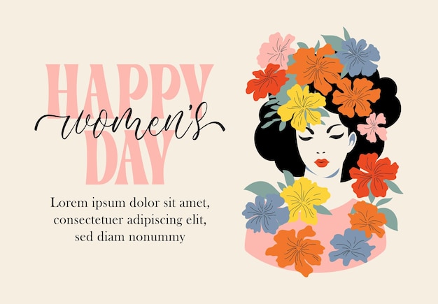 Premium Vector Happy International Womens Day Card