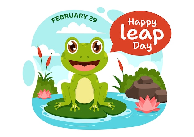Premium Vector | Happy leap day vector illustration on 29 february with ... Premium Vector | Happy leap day vector illustration on 29 february with ...