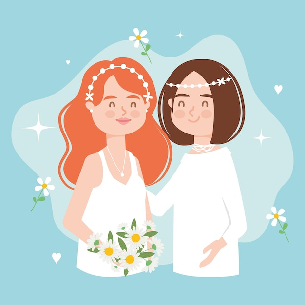Premium Vector Happy Lesbian Couple