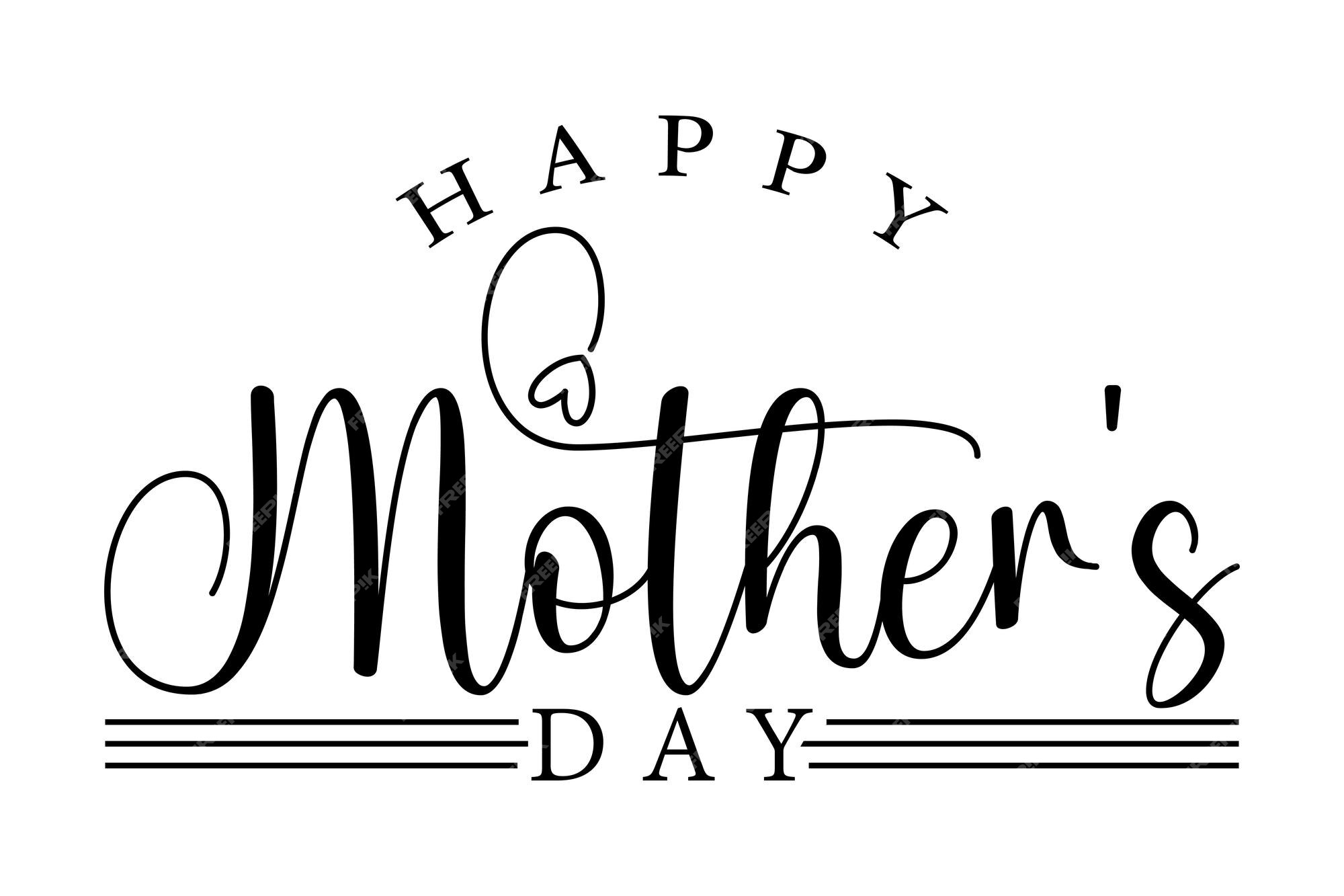 Premium Vector Happy Mothers Day Hand Drawn Lettering Vector Illustration