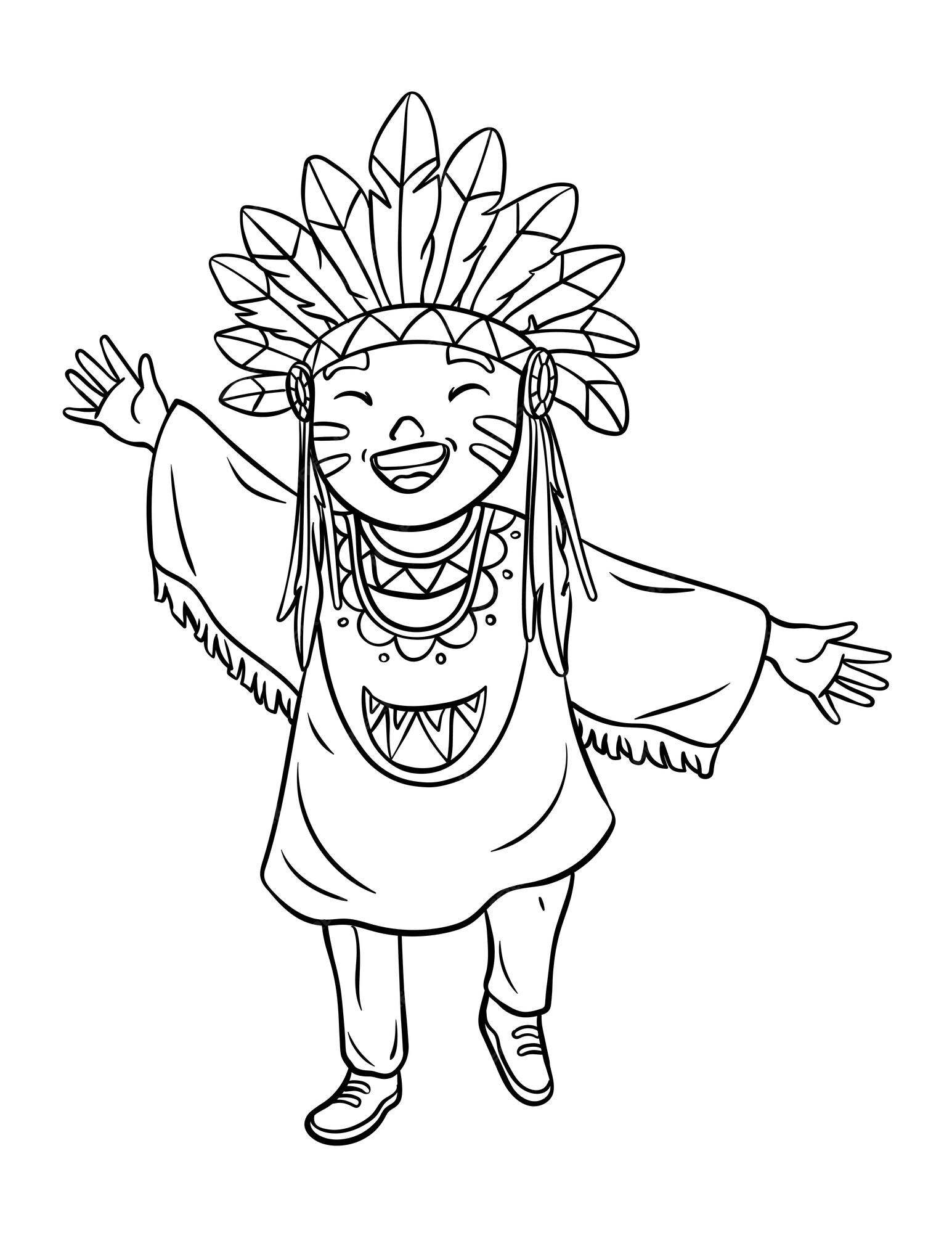 Premium Vector Happy Native American Indian Girl Isolated
