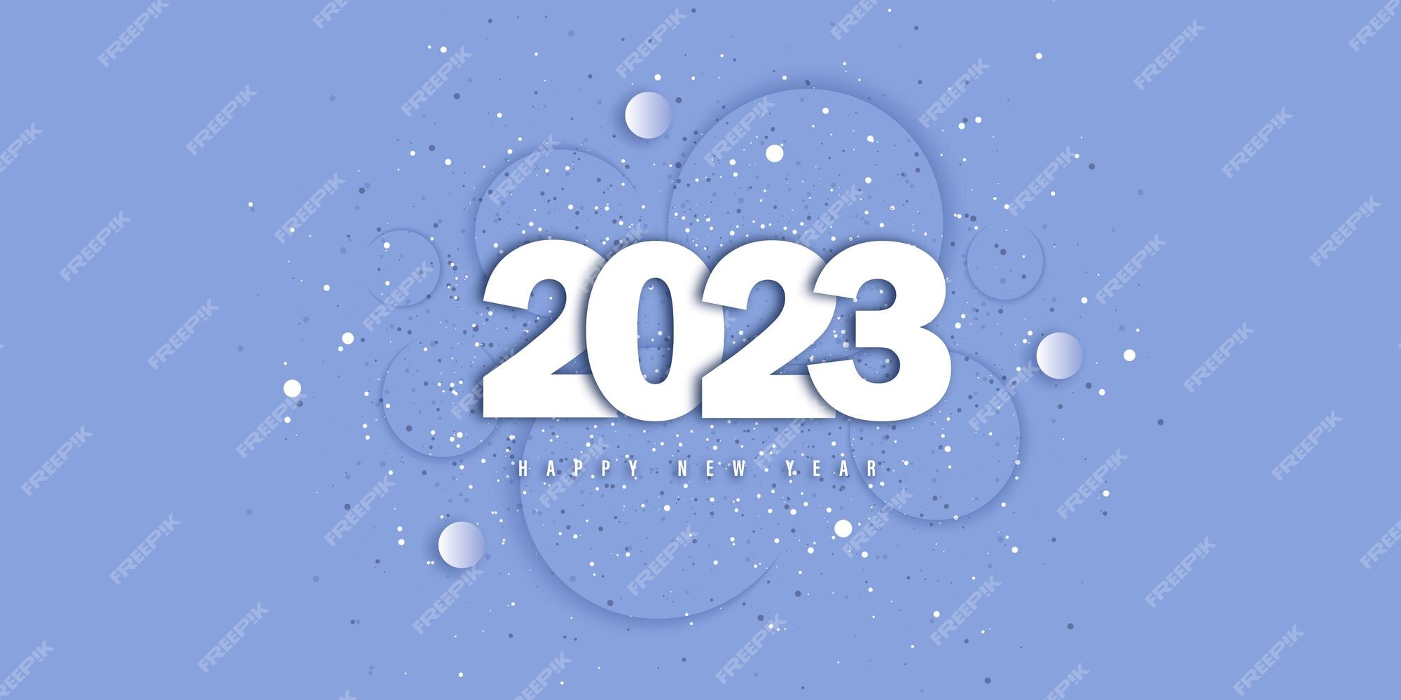 Premium Vector Happy New Year 2023 Festive Blue Background With 3d