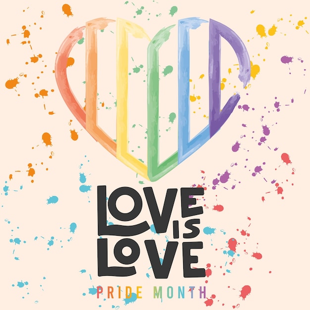 Premium Vector Happy Pride Day Poster Rainbow Color Heart Shape With