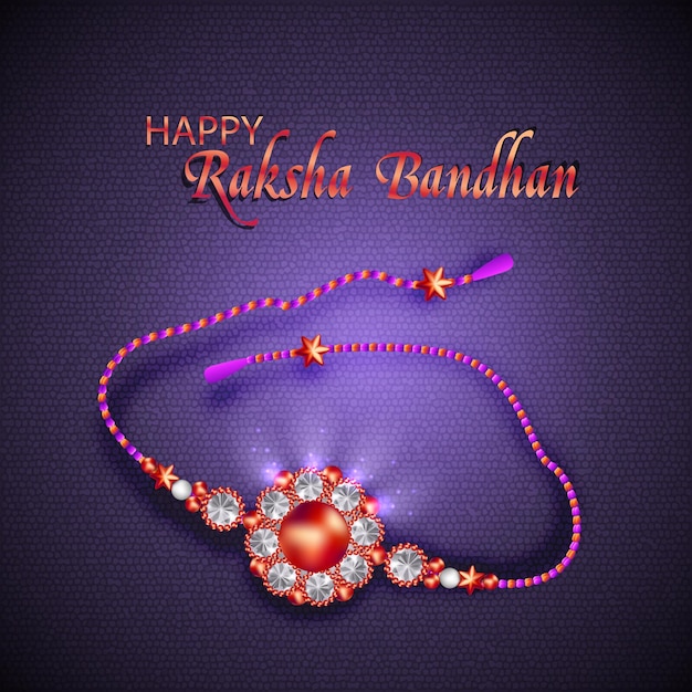 Premium Vector Happy Raksha Bandhan Greeting Card With Beautiful Pearl Rakhi