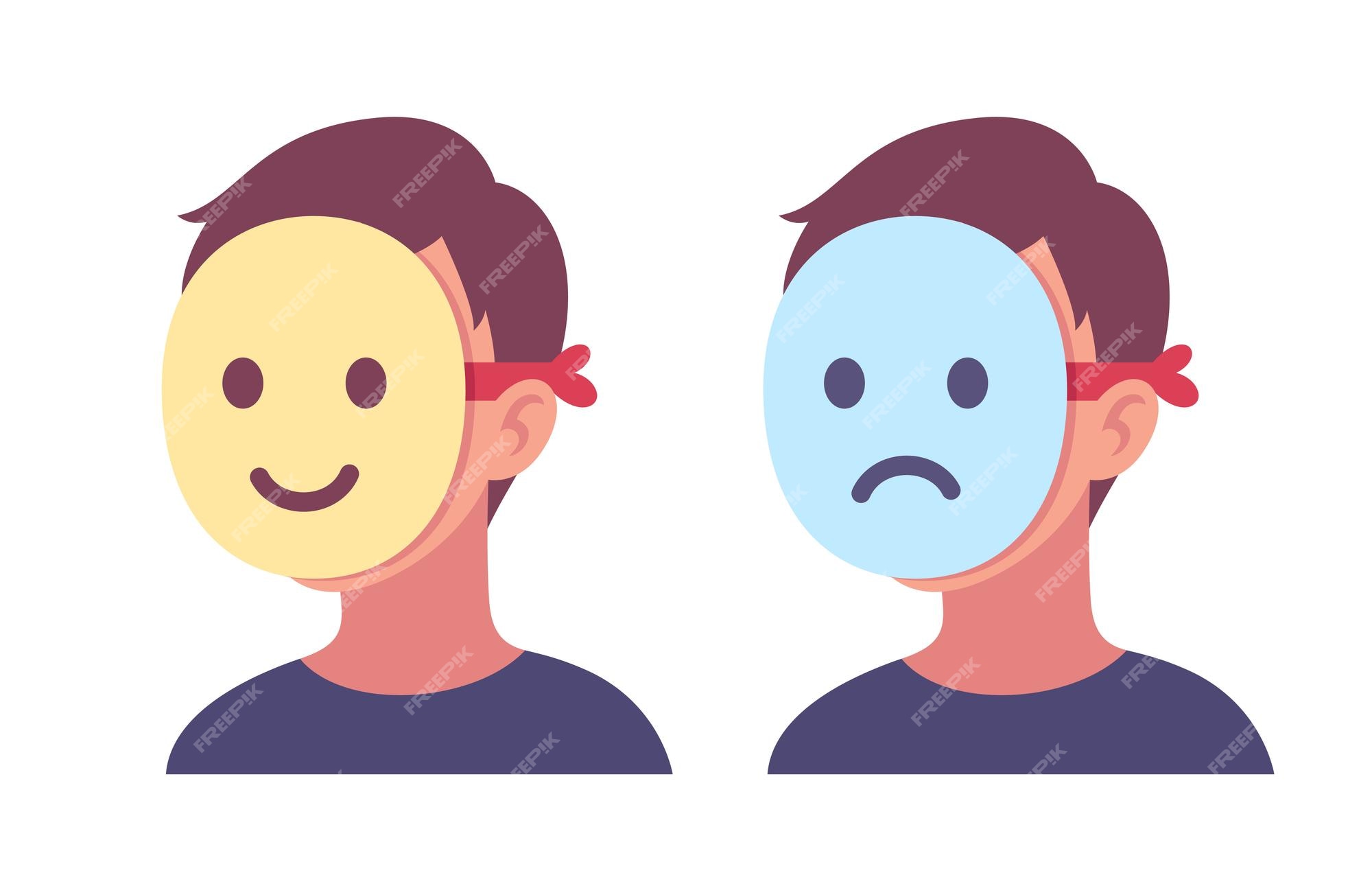 Premium Vector | Happy and sad face mask Premium Vector | Happy and sad face mask