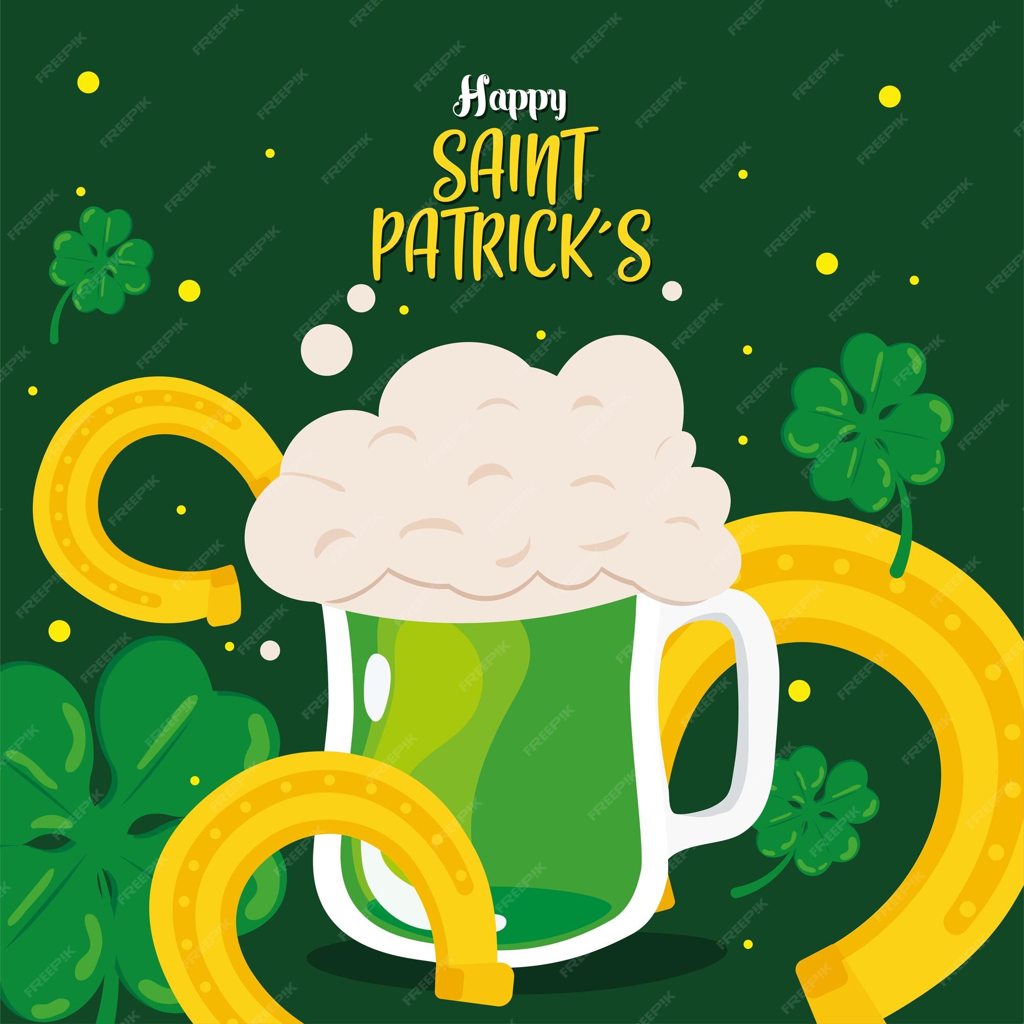 Premium Vector Happy Saint Patrick Day Poster Vector Illustration