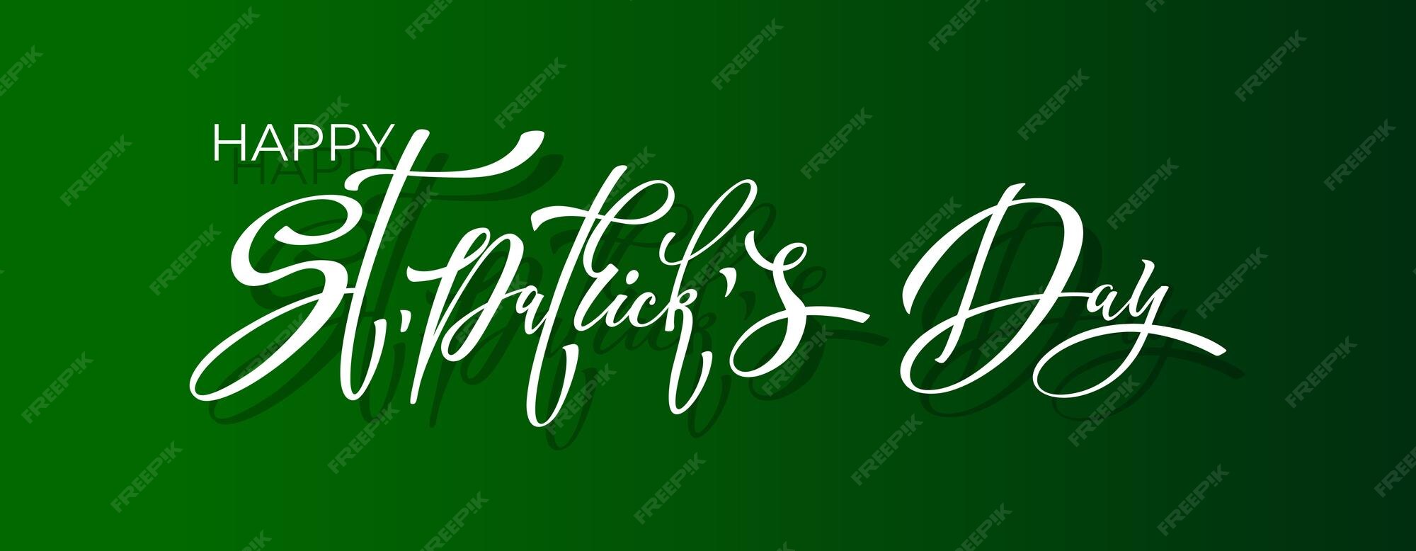 Premium Vector Happy Saint Patricks Day Handwritten Lettering Typography