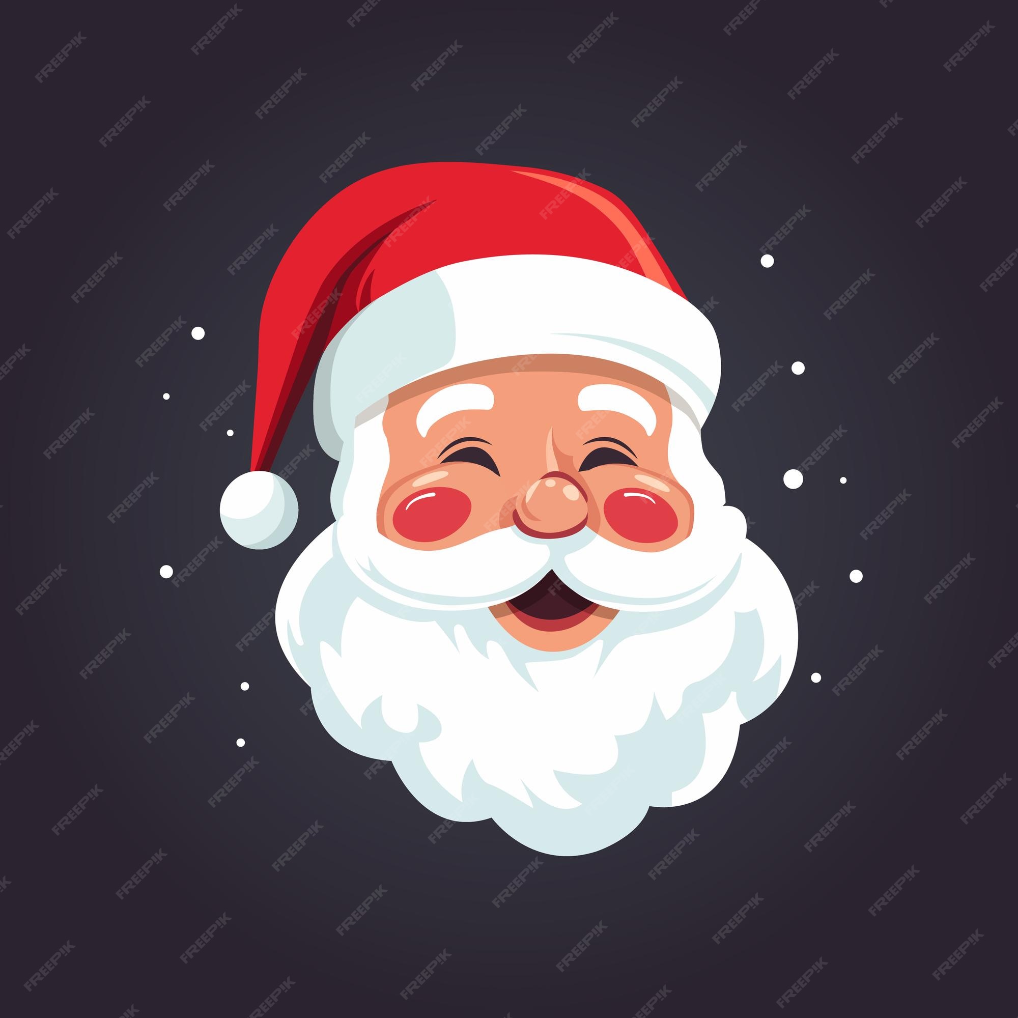 Premium Vector | Happy santa claus head vector illustration of cartoon ... Premium Vector | Happy santa claus head vector illustration of cartoon ...