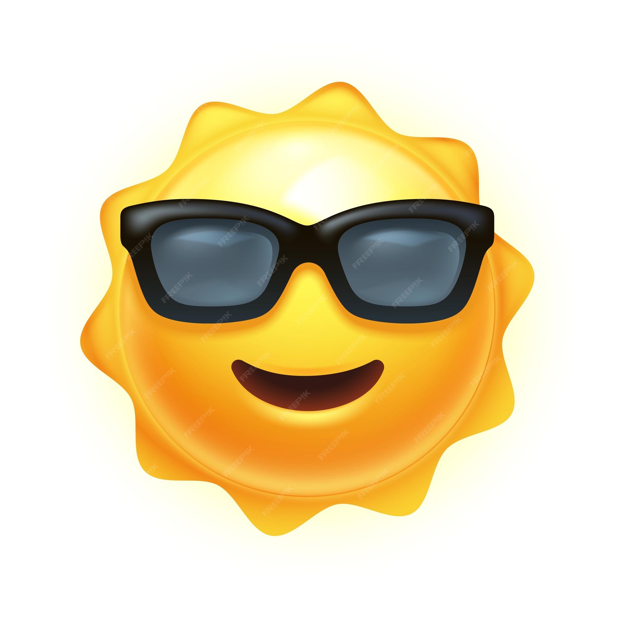 Premium Vector Happy Smiling Sun Emoji With Sunglasses Summer Icon Hot Weather 3d Illustration