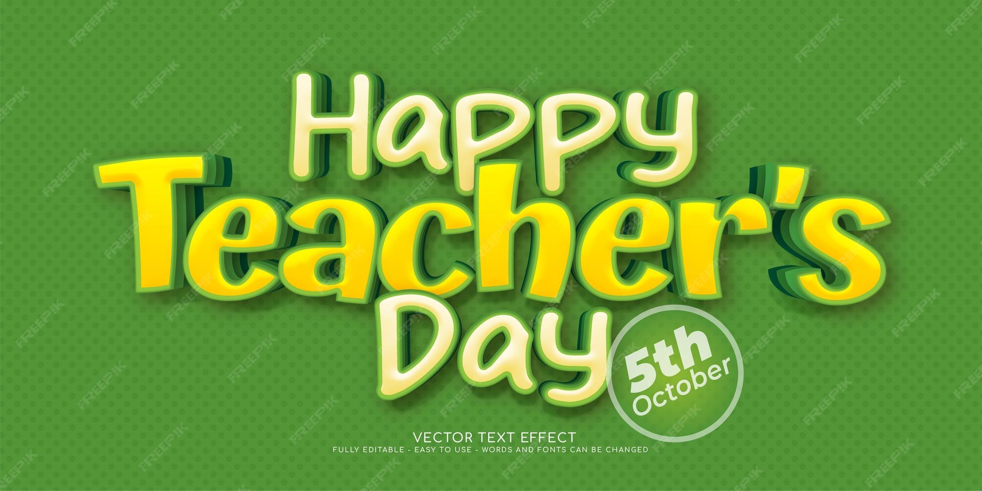 Premium Vector Happy Teachers Day Banner Template With Editable 3d Style Effect 04