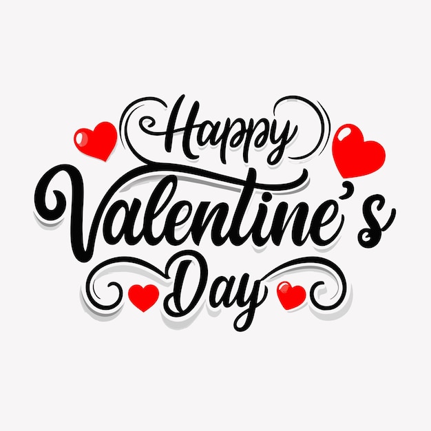 Premium Vector Happy Valentines Day Typography Vector Illustration
