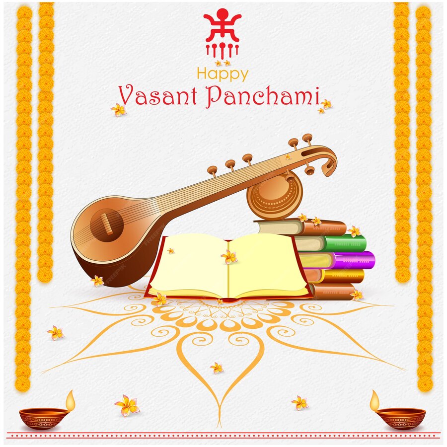Premium Vector | Happy Vasant Panchami Pooja festival background Premium Vector | Happy Vasant Panchami Pooja festival background