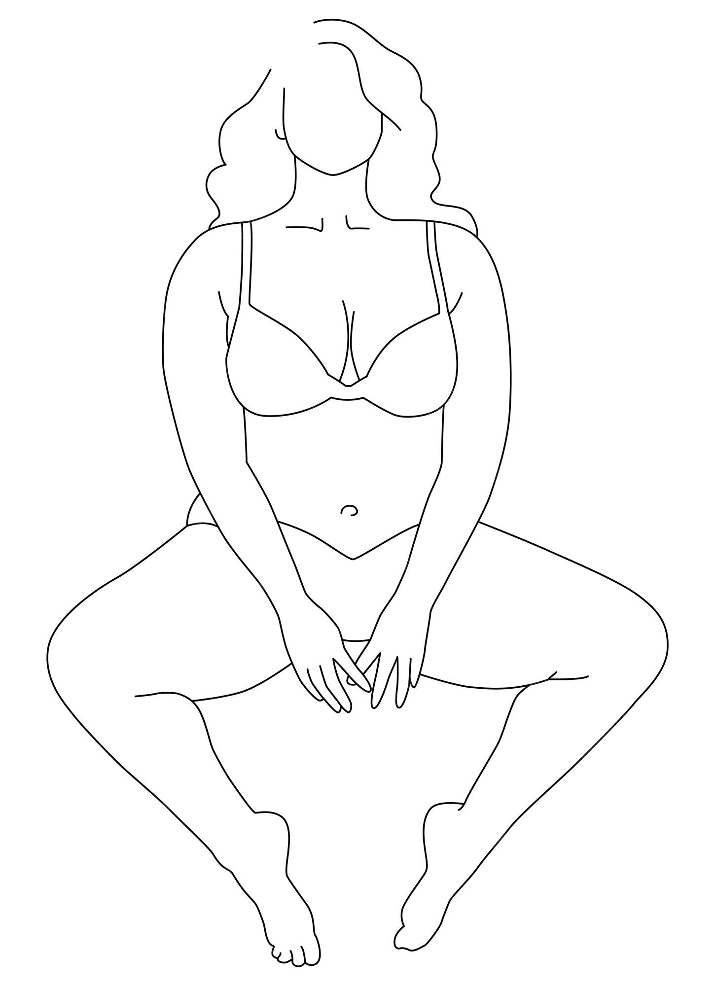 Premium Vector A Happy Woman Beautiful Woman Plus Size Body Line Art